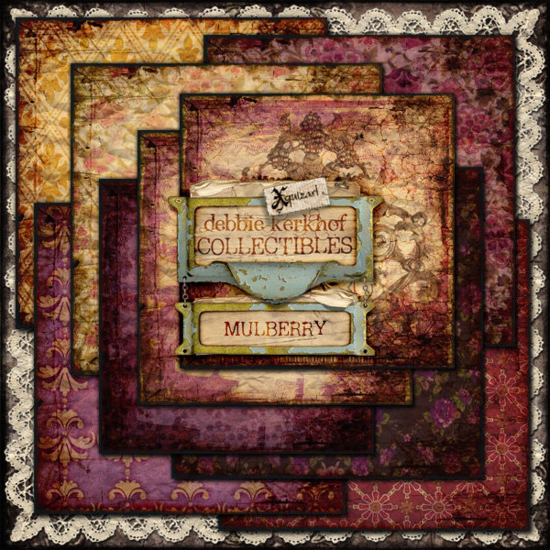 Digital Papers Mulberry Printable Collage Scrapbooking - Etsy
