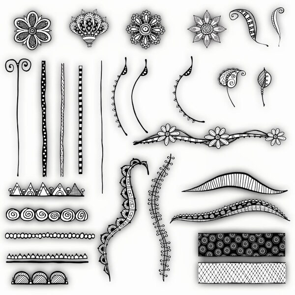 DIY Doodle Art Digital Scrapbooking Art Kit Digi-stamps - Etsy