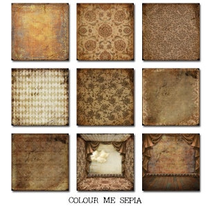Digital Papers Colur Me Sepia Printable Collage - Etsy