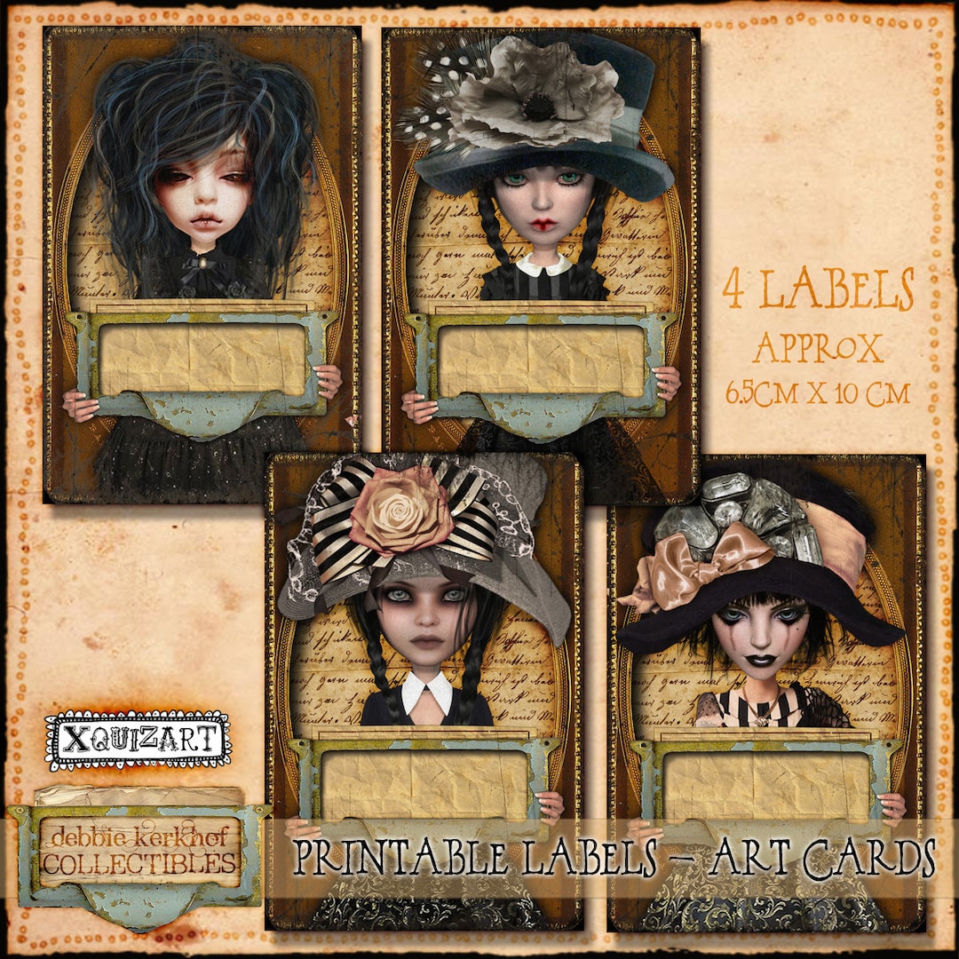 Printable Labels Art Cards Stickers Vintage Alice - Etsy