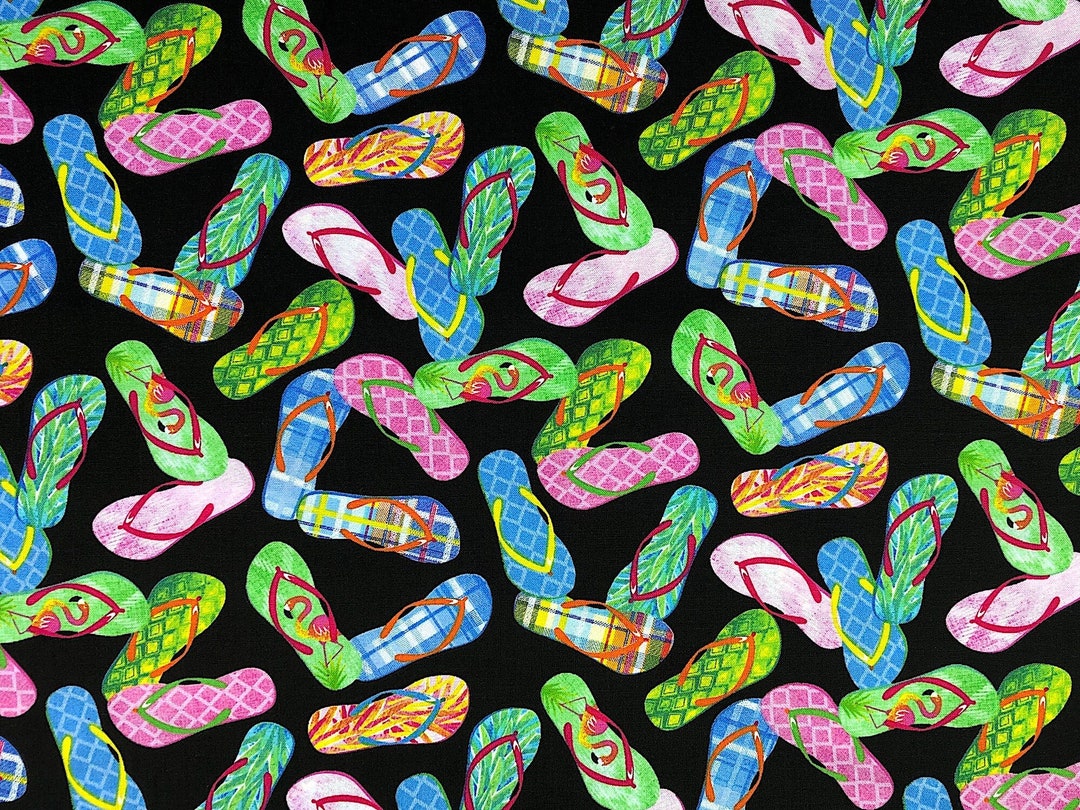 Flip Flop Fabric - Summer Fabric - Cotton Fabric - MISC-55 - Etsy