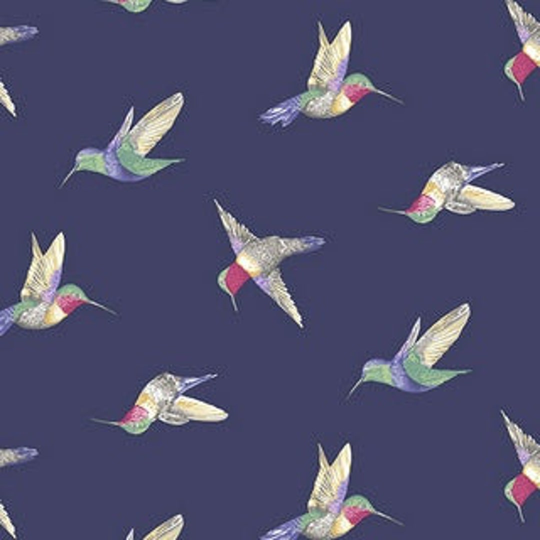 Hummingbirds on Blue - Avalon - Bird Fabric - BIRD-73 - Etsy