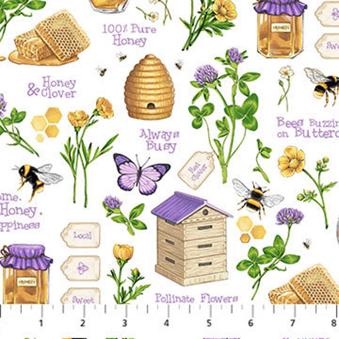 Honey & Hives - Honey and Clover - Cotton Fabric - FL-410 - Etsy