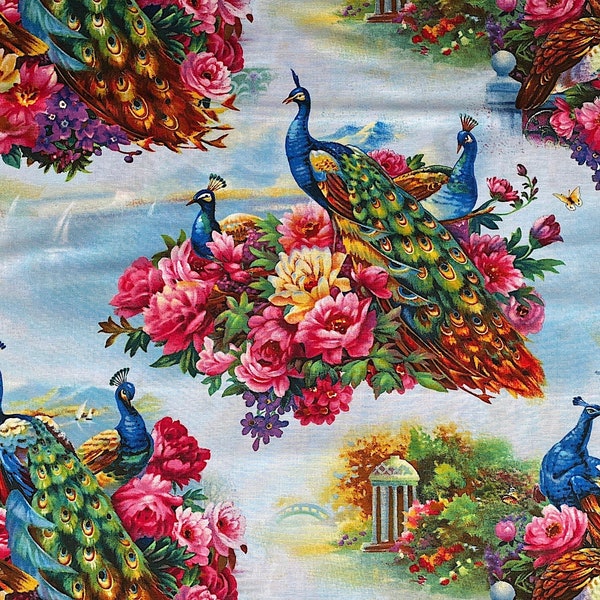 Peacock Fabric - Etsy