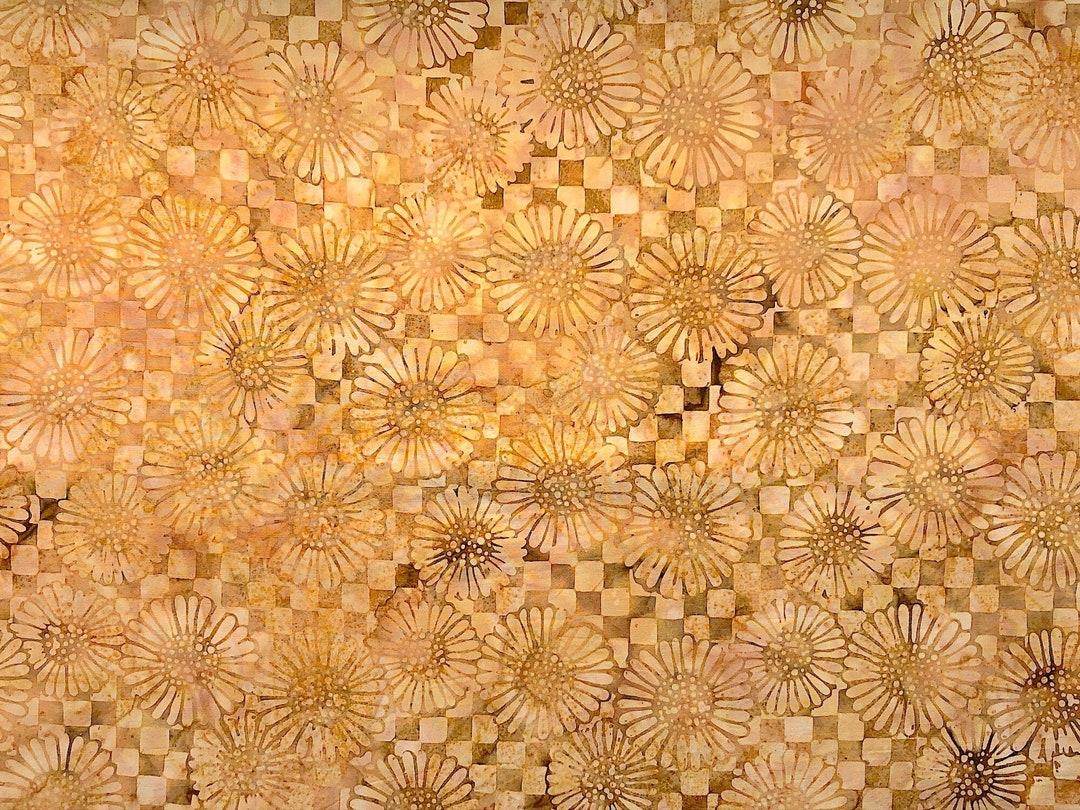 Sunflower Batik Fabric - Sunset Blooms - Batik Fabric - Cotton Fabric ...