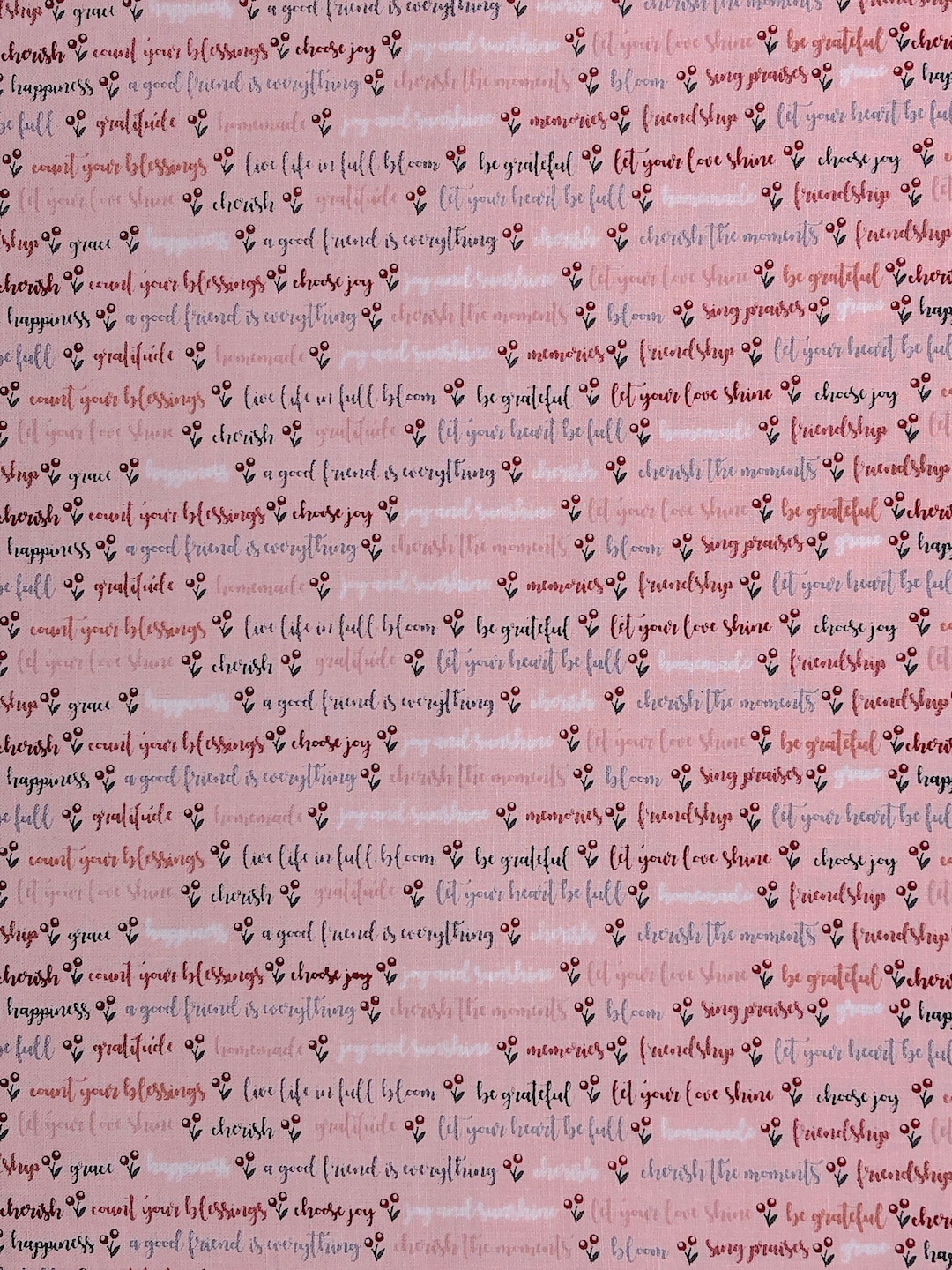 Kindly Said Positive Words Fabric - Cotton Fabric - Poppie Cotton ...