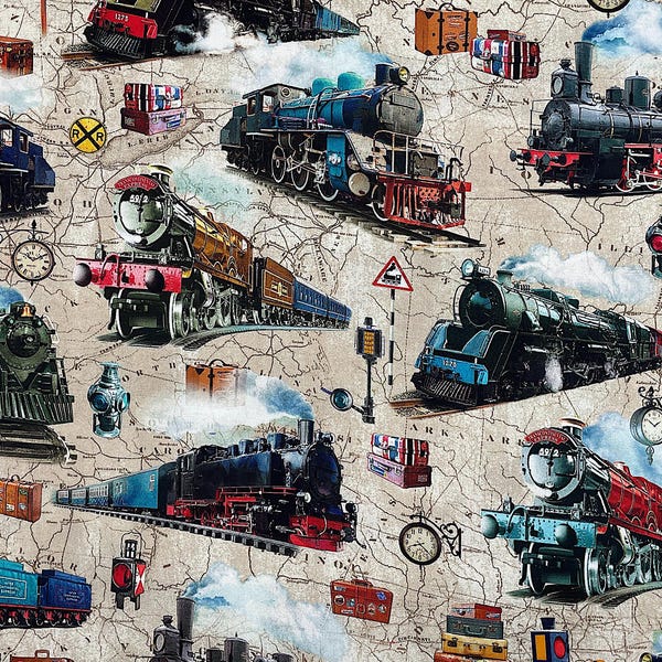 Train Fabric - Etsy