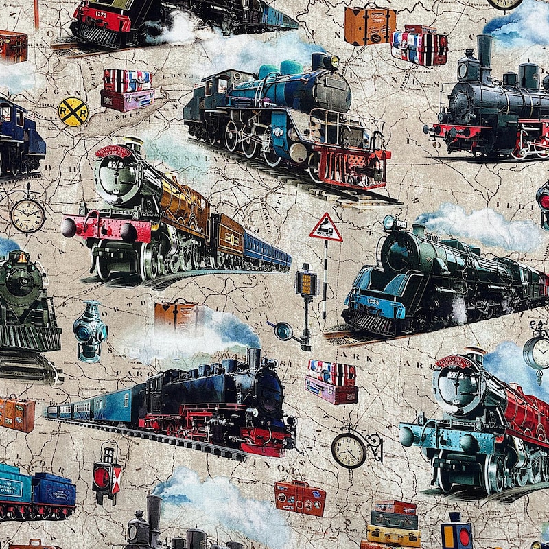 Train Fabric - Etsy