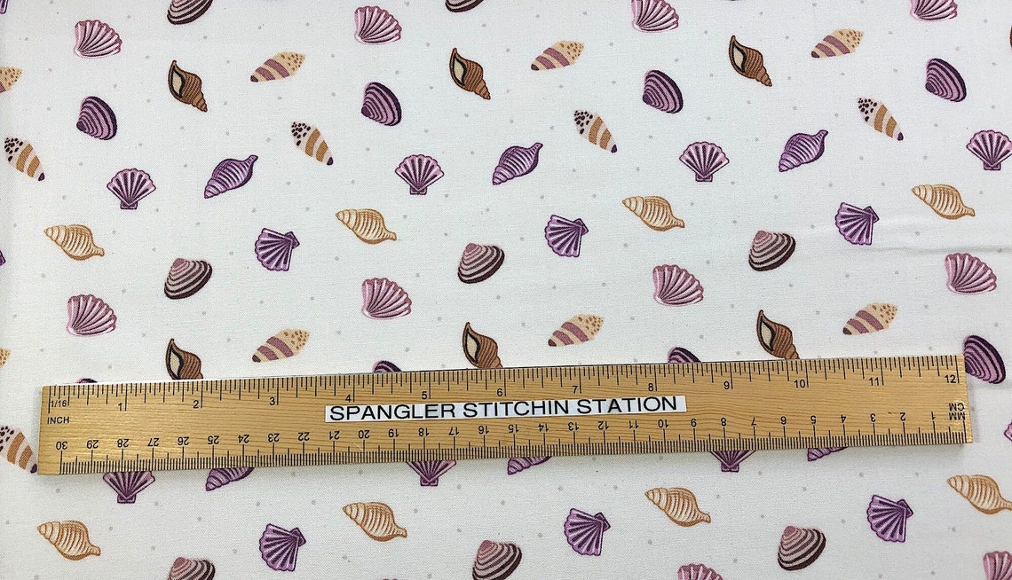 Sea Shell Fabric - Small Things by the Sea - Nautical Fabric - NAU-41 ...