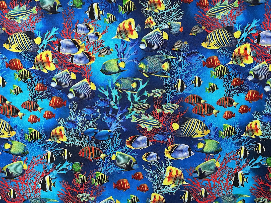 Jewel of the Sea - Saltwater Fish Fabric - Oceana - SL-70 - Etsy