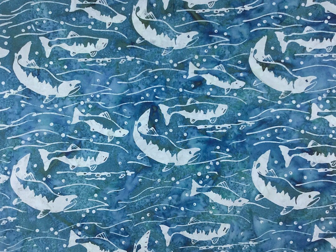 Fish Fabric - Batik Fabric - Sea Life Fabric - Quilting Fabric - BATIK ...