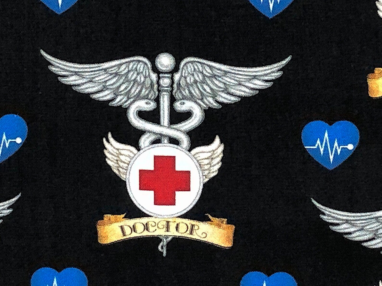 What the Doctor Ordered Symbols Black - Medical Fabric -MISC-105 - Etsy