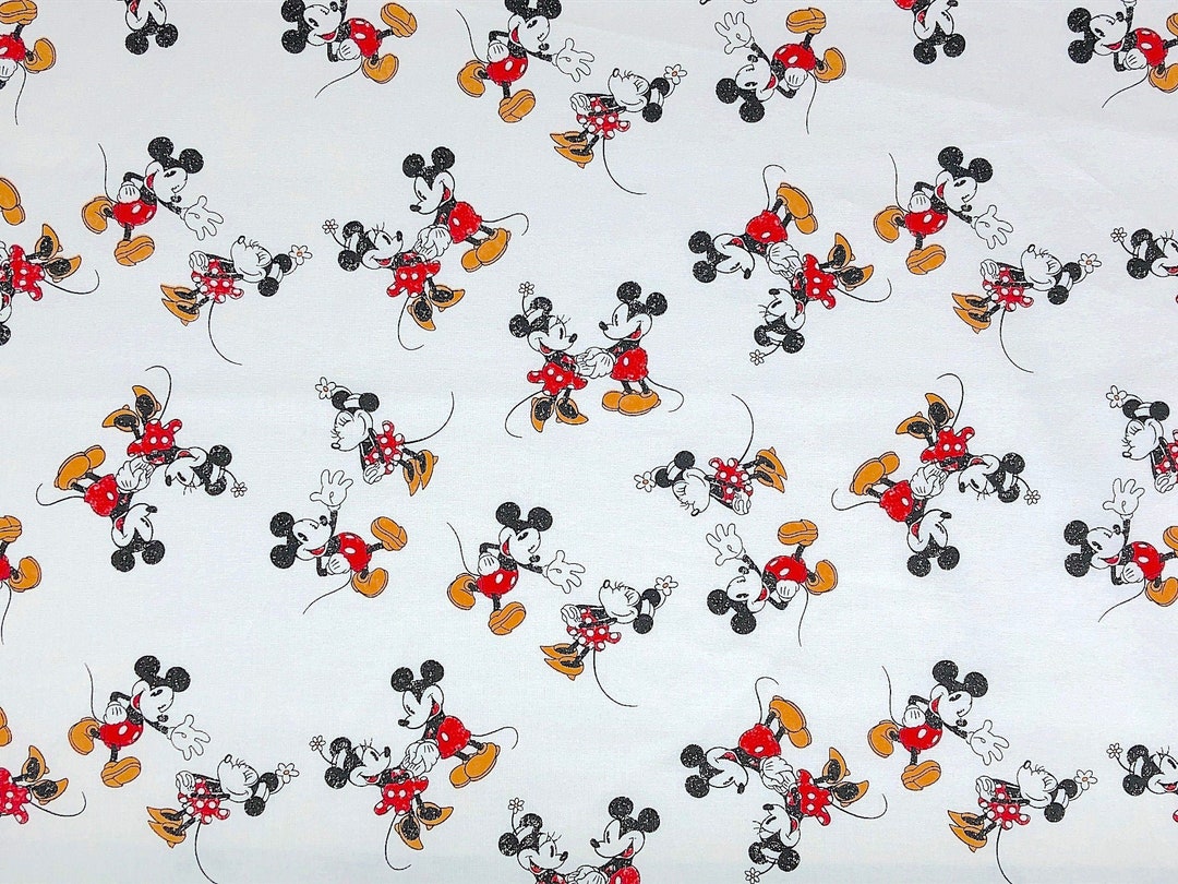 Mickey and Minnie Mouse Fabric - Disney Fabric - CC-53 - Etsy
