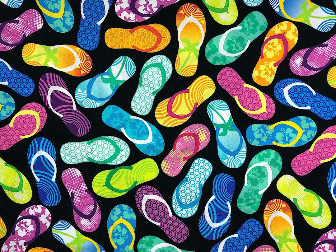 Tropical Flip Flop Fabric - Tropical Breeze - MISC-95 - Etsy