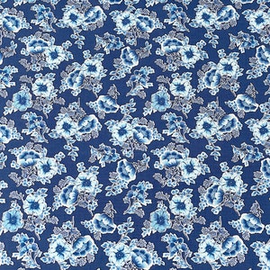 Bluesette Flower Dark Blue - Flower Fabric - Cotton Fabric - FL-399 - Etsy