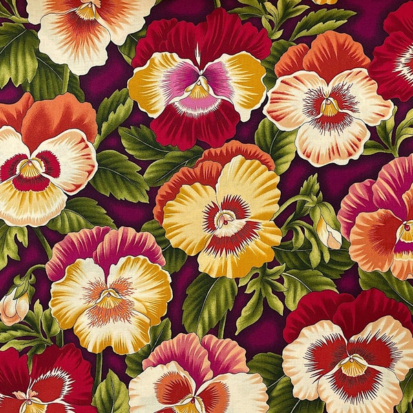 Pansies Fabric - Etsy