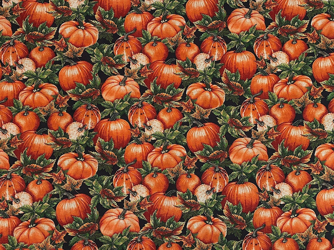 Turkey Time - Pumpkin Fields - Turkey Fabric - Thanksgiving Fabric ...