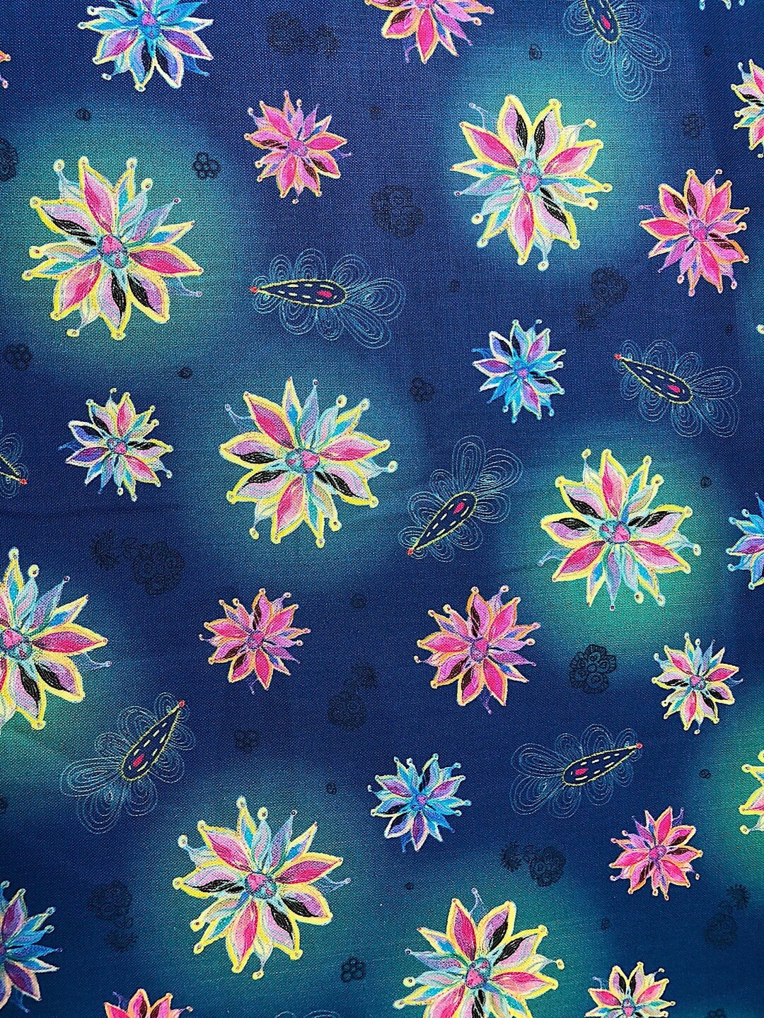 Enchanted Floral Fabric - Flower Fabric - Cotton Fabric - QT Fabrics ...