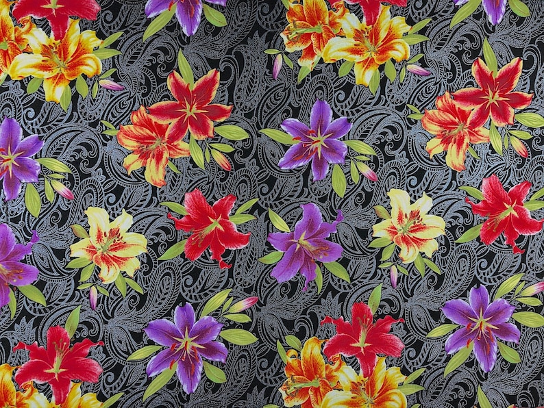 Lily Fabric - Lilyanne Pearl - Flower Fabric - FL-191 - Etsy