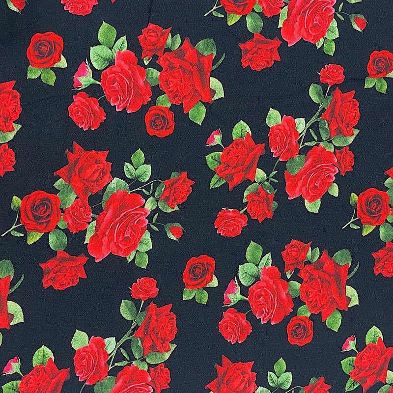 Red Rose Fabric - Etsy
