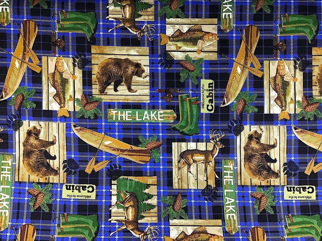 Lake House Fabric - Cabin Fabric - Bear Fabric - ANMISC-29 - Etsy