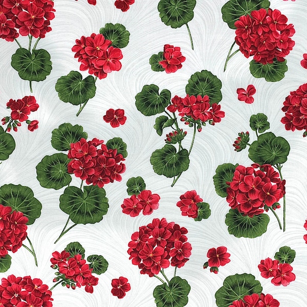Red Geranium Fabric - Etsy