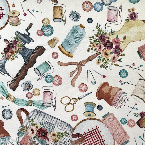 Sewing Theme Fabric - Etsy