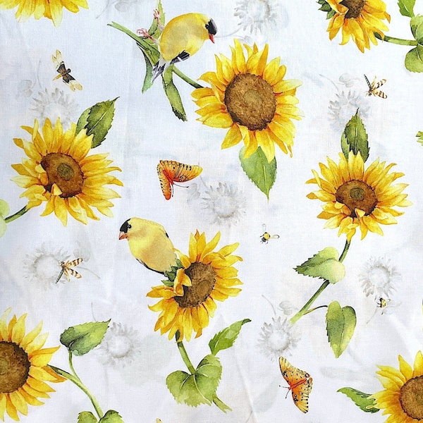Sunflower Fabric - Etsy