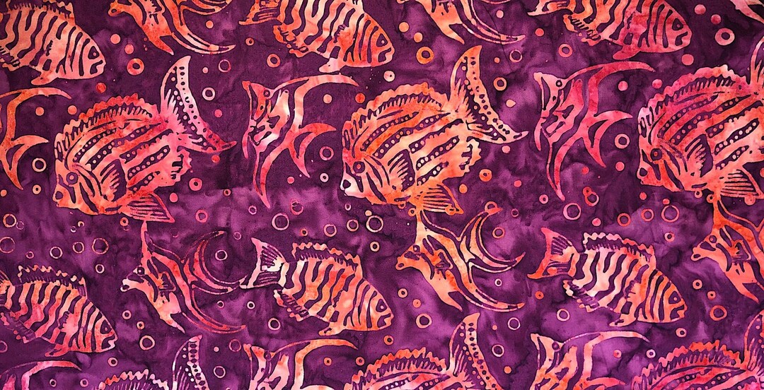 Batik Fabric - Fish Batik - Cotton Fabric - FISH-06 - Etsy