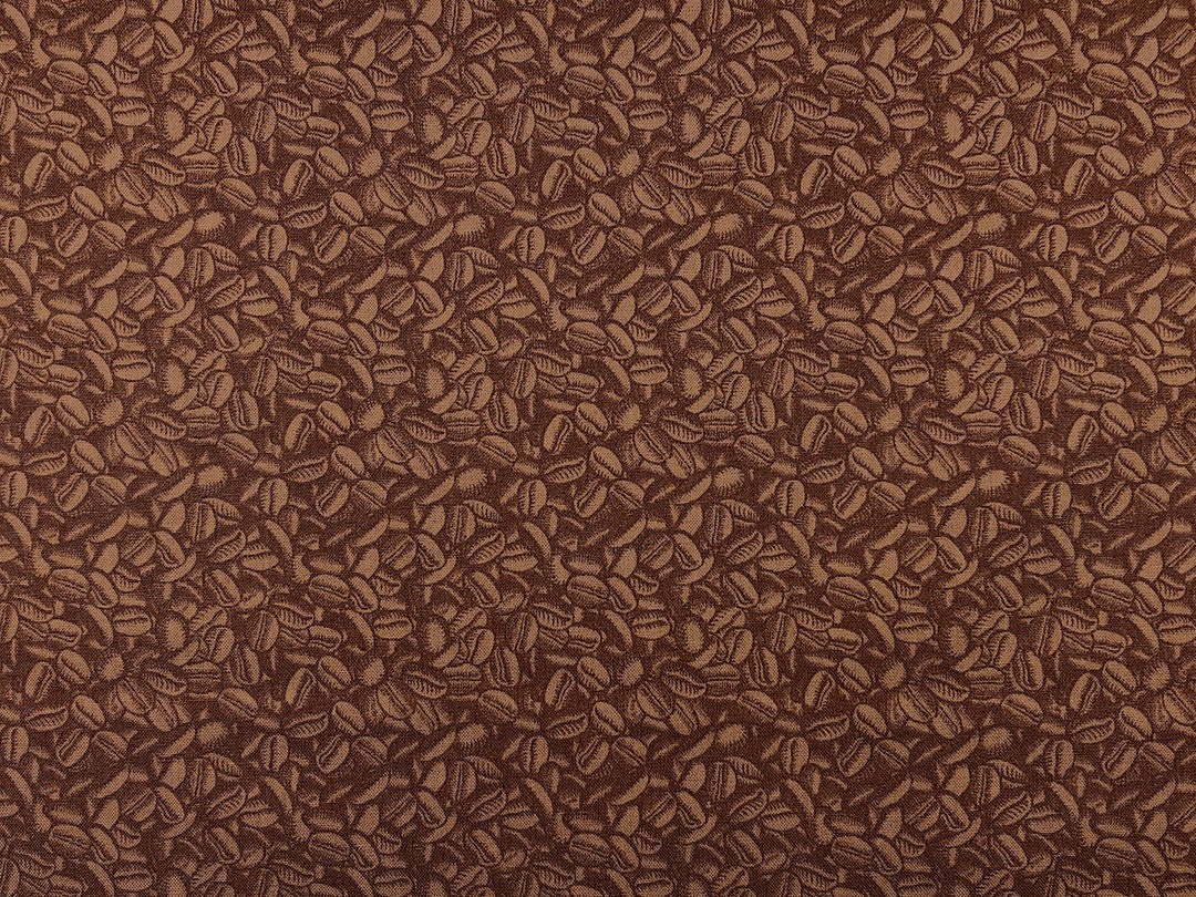 Dark Roast Coffee Bean Fabric - Coffee Fabric - FOOD-29 - Etsy
