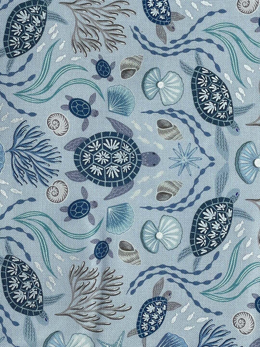 Sea Turtle Fabric - Sea Life Fabric - Ocean Pearls Collection - SL-101 ...