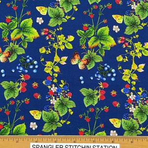 Berry Vine - Berry Fabric - Minu and Wildberry - Cotton Fabric - FRUIT ...
