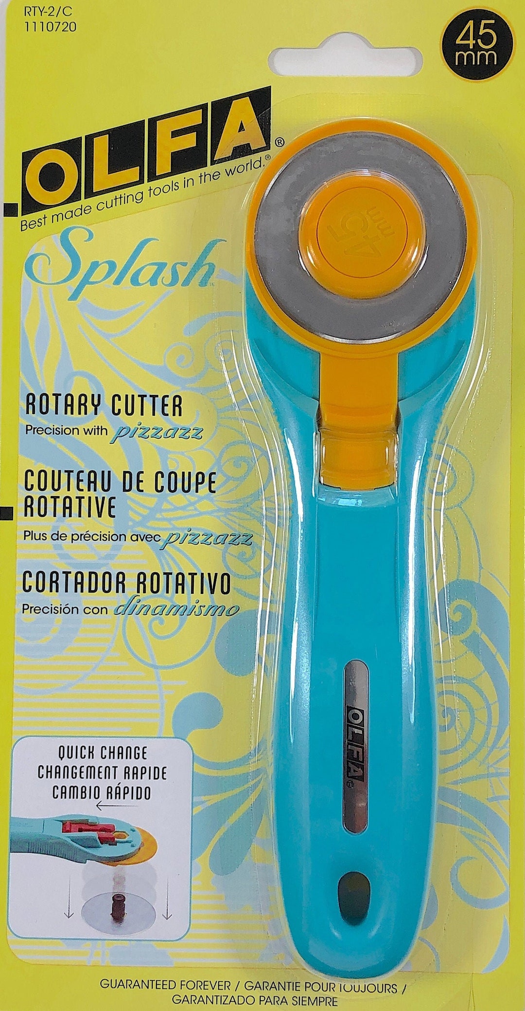 Olfa Splash Quick Change Rotary Cutter Aqua 45mm - Etsy