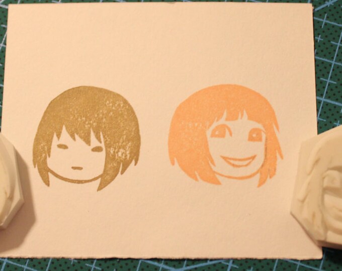 Undertale Inspired Frisk and Chara Rubber Stamp - Etsy