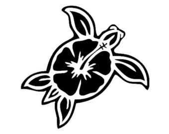 Turtle Flower Decal - Etsy