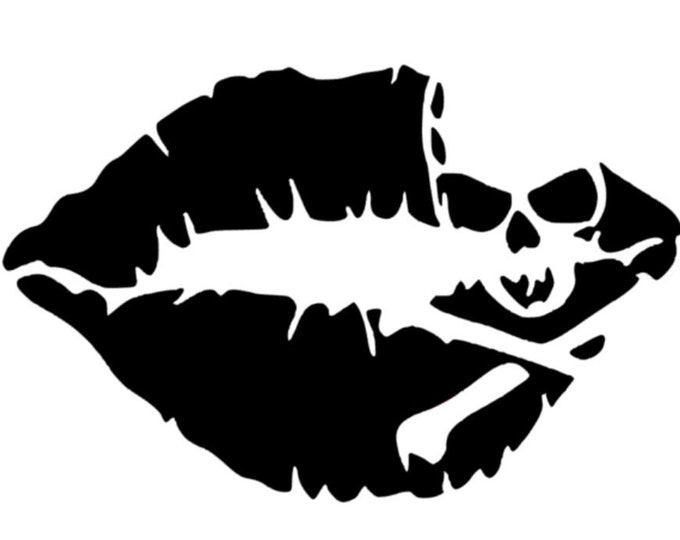 Lips With Skull Decal | Skull Decal | Lips Sticker | Vinyl Decal | Lips ...