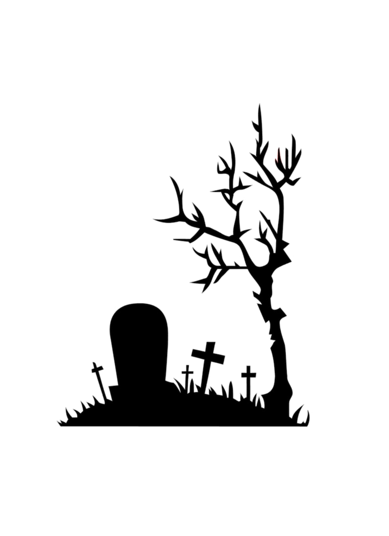 Creepy Graveyard Decal Halloween Decal Graveyard Sticker - Etsy