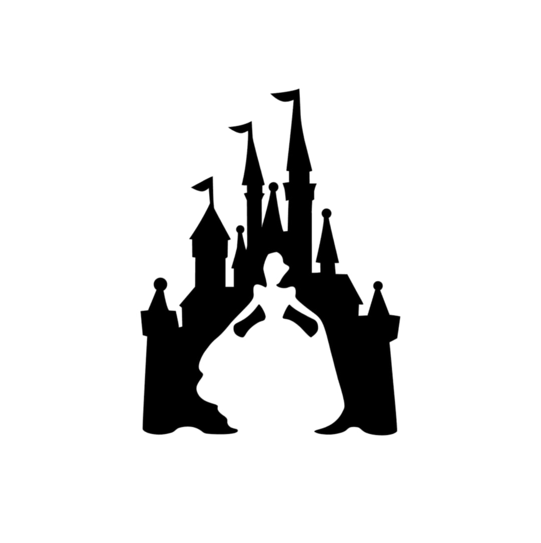 Disney Castle With Cinderella Outline Decal | Disney Decal | Disney ...