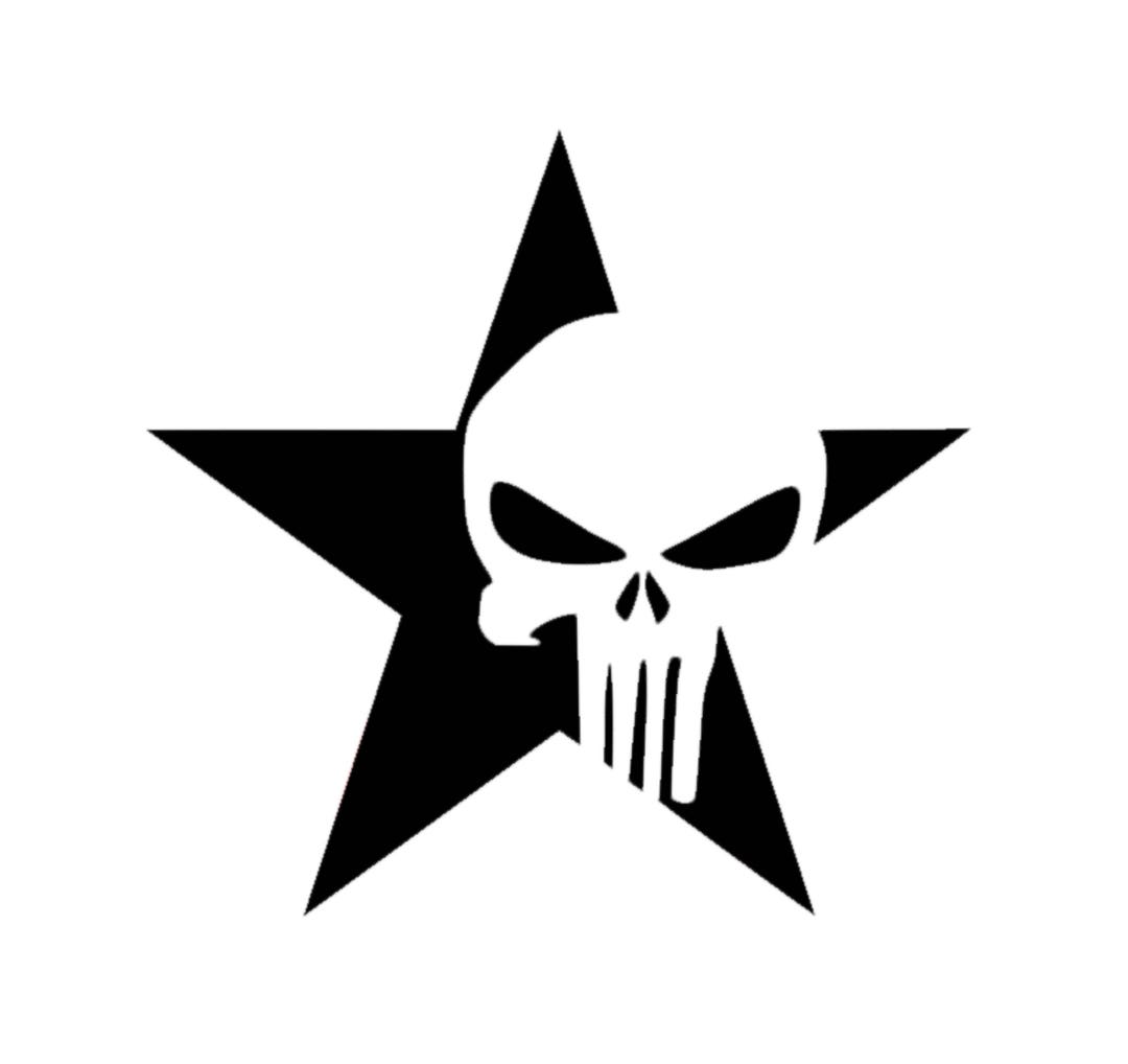 Skull in Star Decal | Skull Vinyl Decal | Skull Vinyl Decal | Skull Car ...