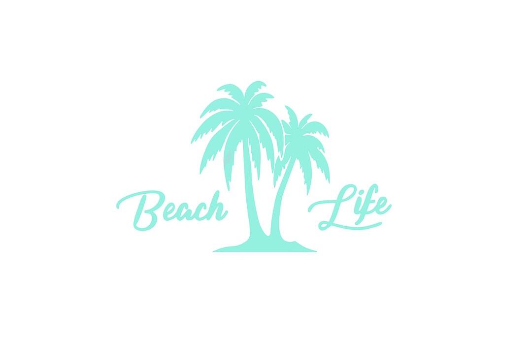 Beach Life Decal Beach Decal Palm Tree and Beach Decal Beach and Sand ...