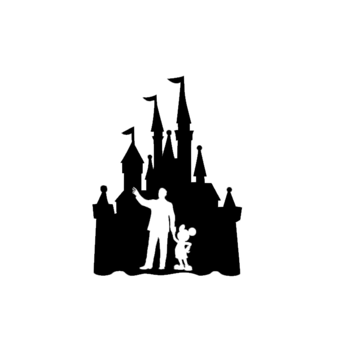 Disney Castle With Walt and Mickey Decal | Mickey Mouse Decal | Disney ...
