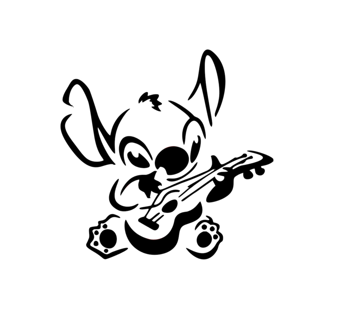 Stitch With Guitar Decal | Disney Stitch Decal | Disney Stitch Sticker ...