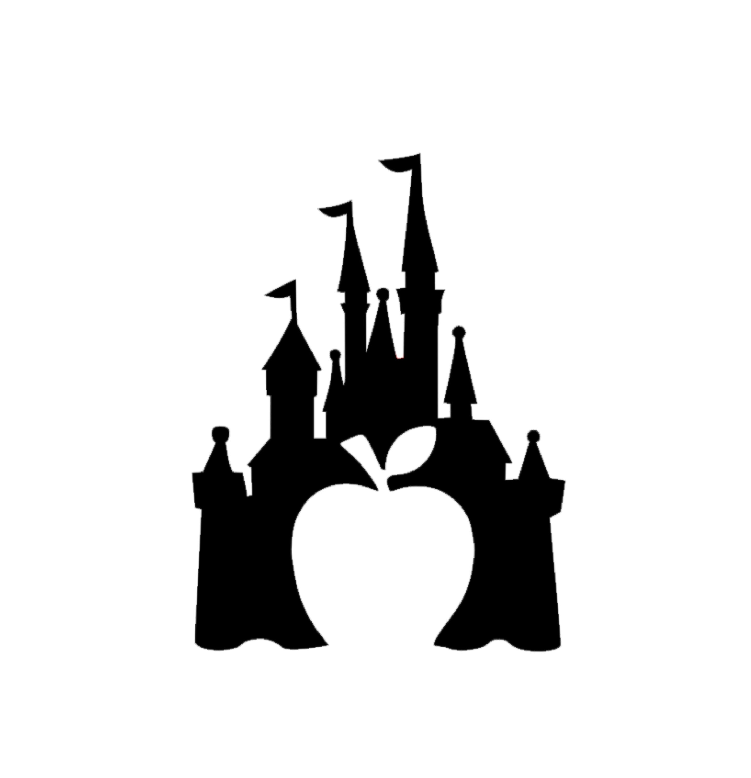 Disney Castle With Apple Decal | Disney Teacher Decal | Disney Apple ...