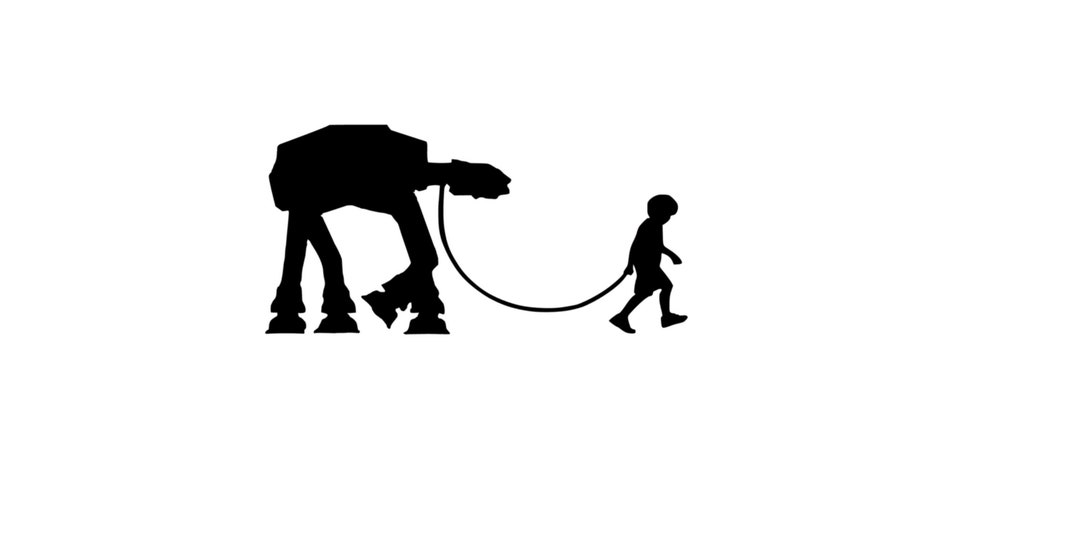 AT-AT With Boy Star Wars Decal | Disney At-at Decal | Boy With At-at ...