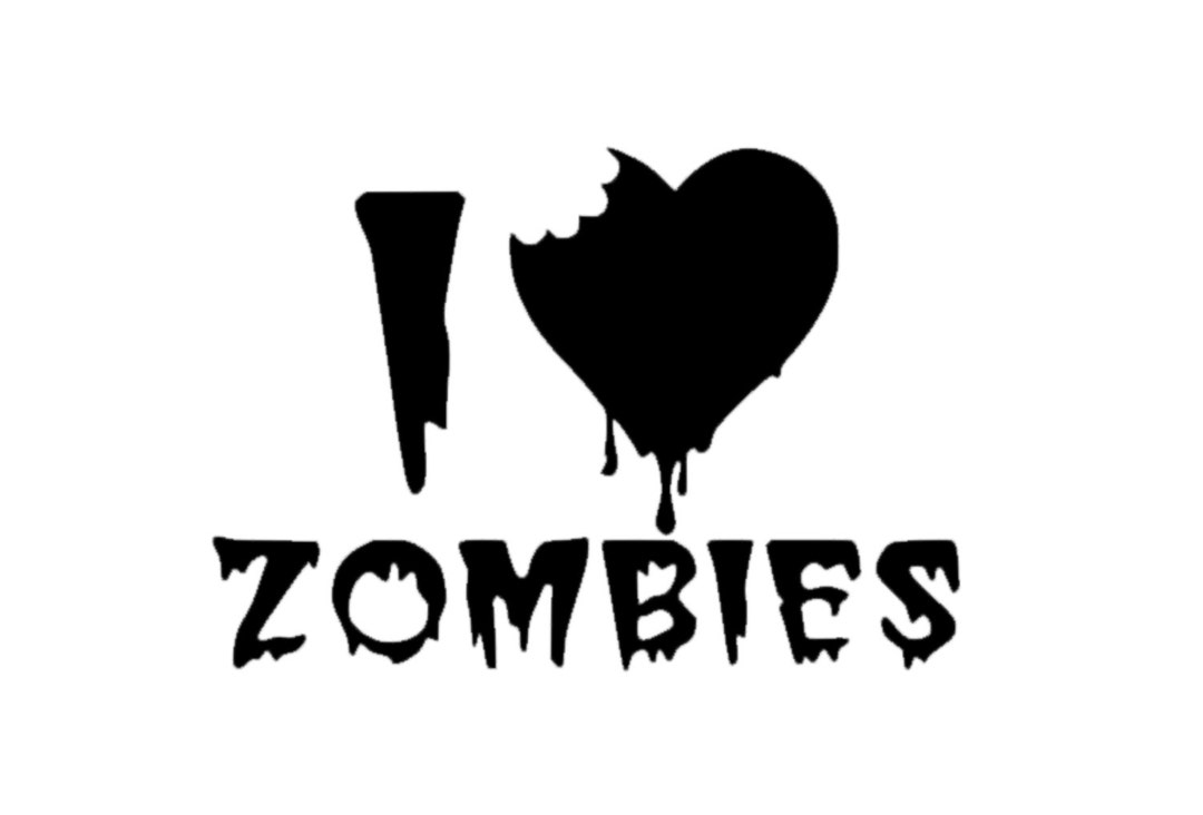 I Love Zombies Decal | Zombie Decal | Zombie Sticker | Love Zombies ...