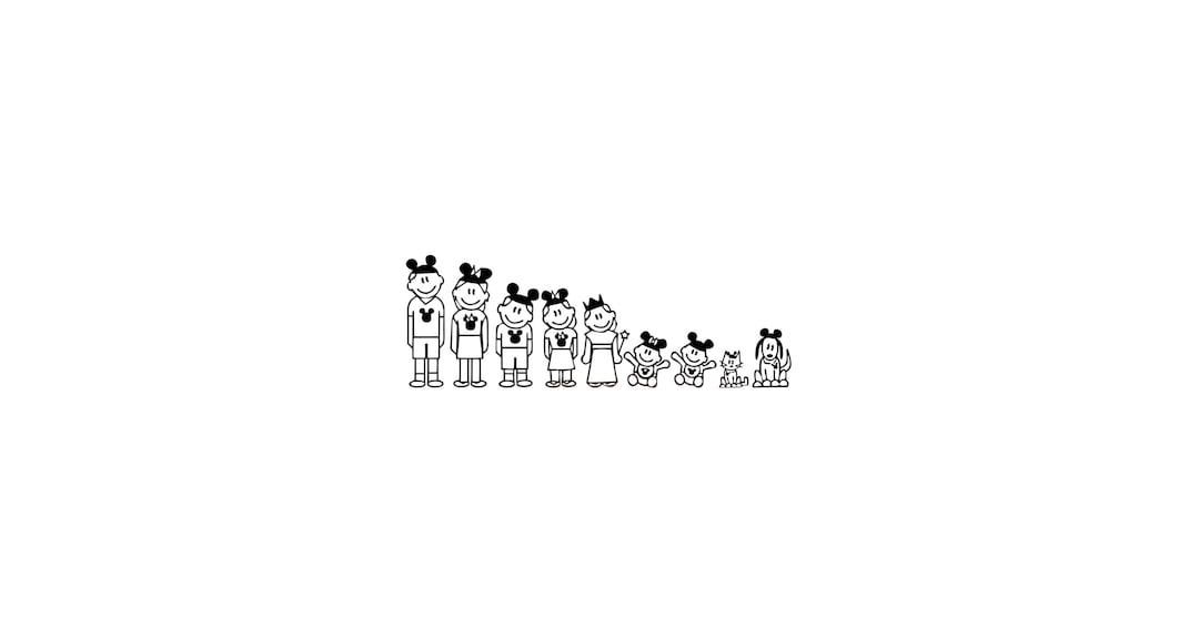 Disney Family Car Decal Set | Mickey Minnie Family Car Decal Set ...