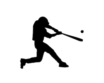 Baseball Player Batting Vinyl Decal Sticker - Etsy