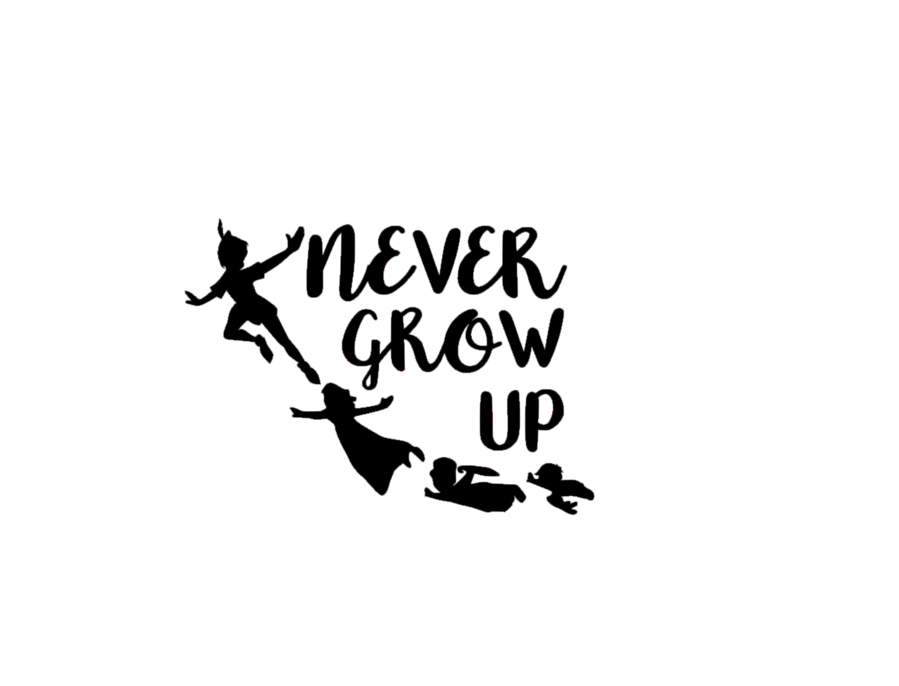 Peter Pan never Grow Up Sticker Vehicle Yeti | Etsy