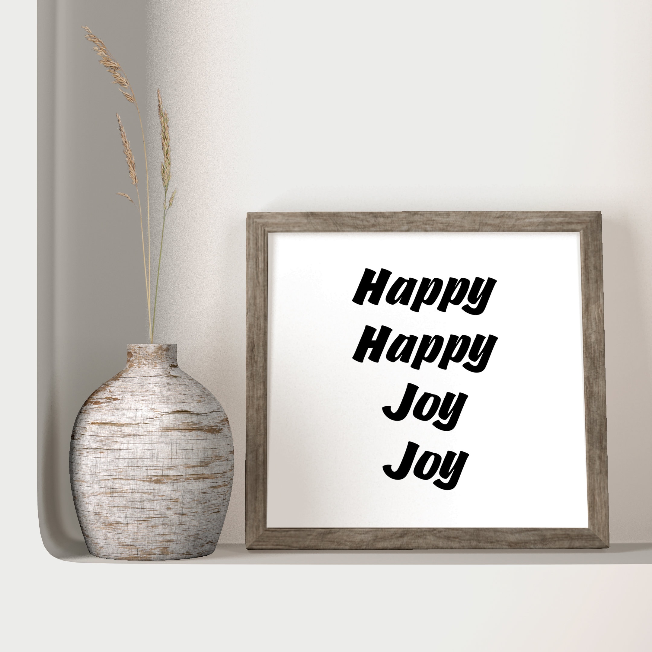 PRINTABLE Happy Happy Joy Joy Poster Wall Art Typography Art Quote Art ...