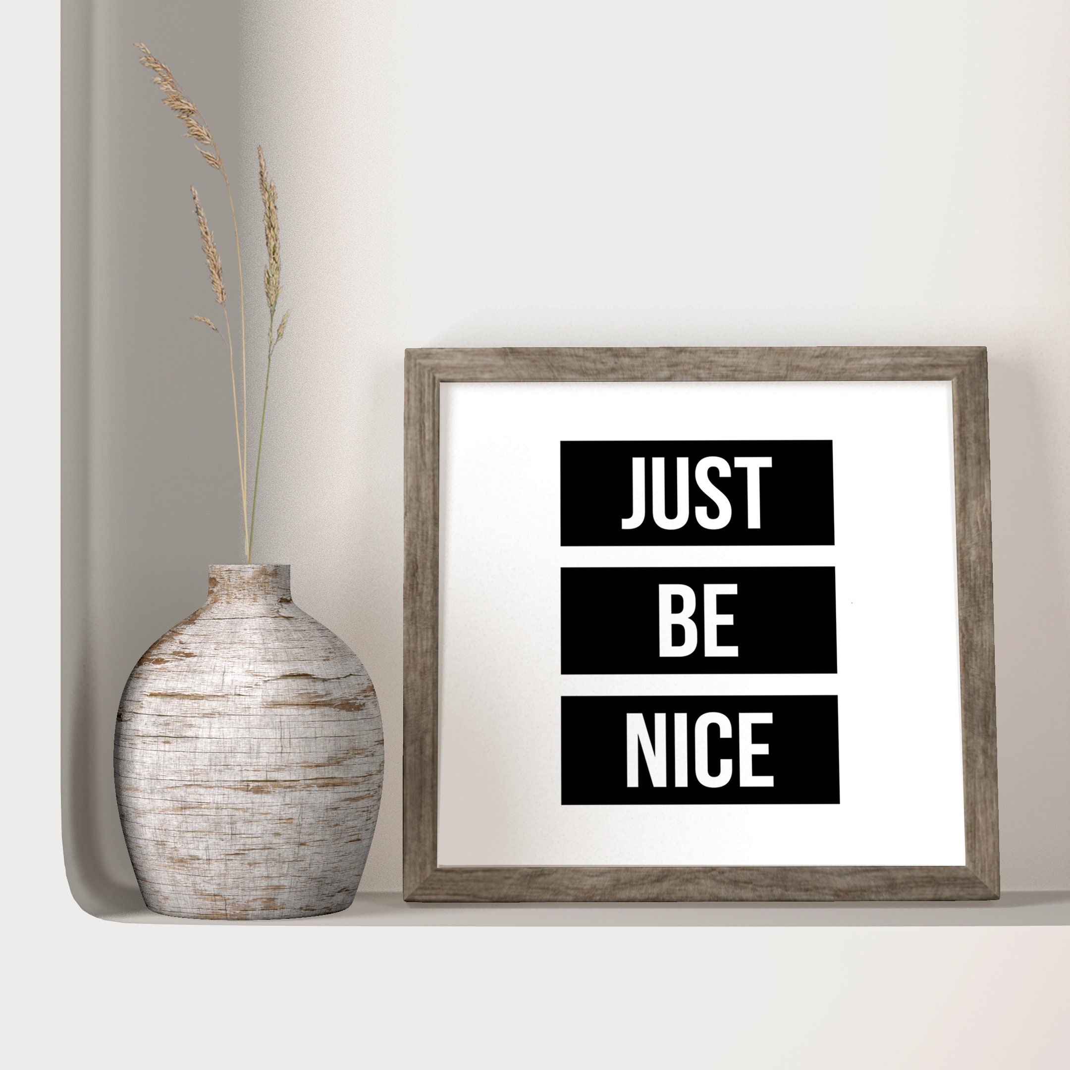 PRINTABLE Just Be Nice Poster Wall Art Typography Art Quote Art ...